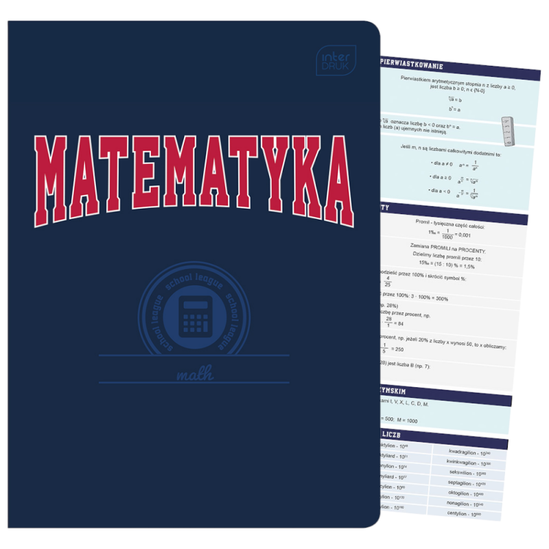Zeszyt MATEMATYKA tematyczny przedmiotowy A5/60k w kratkę HYBRID INTERDRUK - adkpapierniczy.pl
